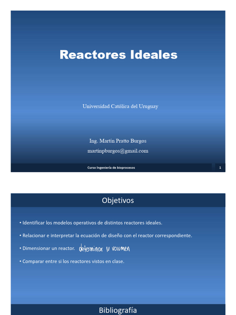 Reactores Ideales | PDF | Reactor Quimico | Reacciones químicas