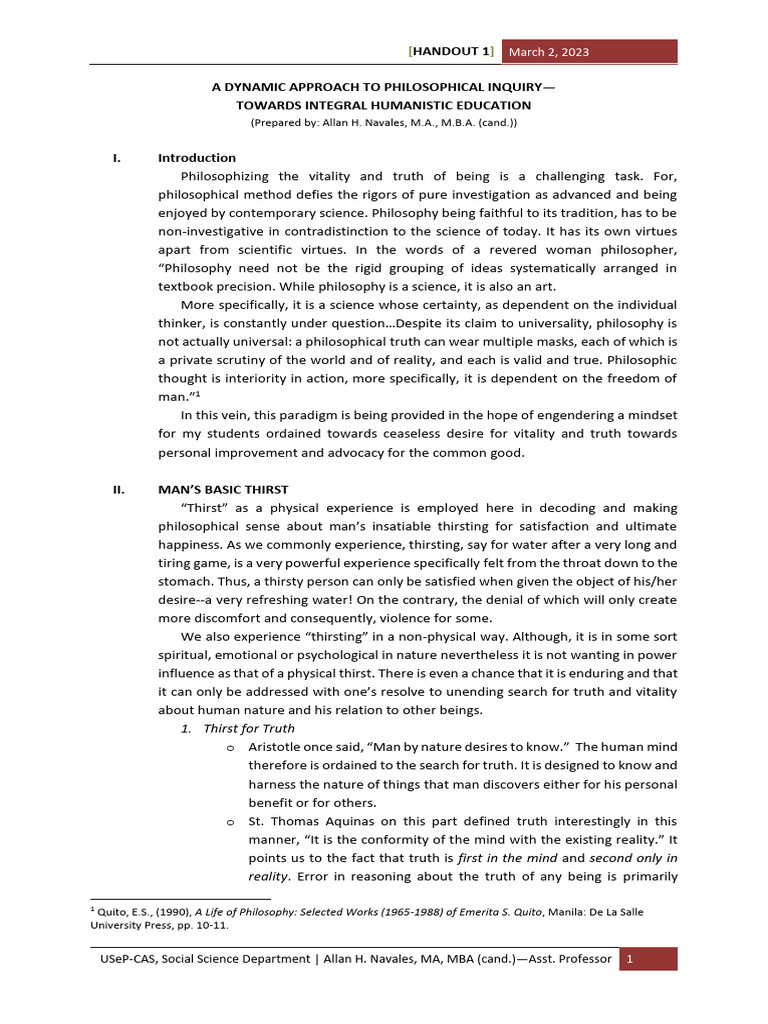 Dynamic Philosophical Inquiry for Education | PDF | Truth | Science