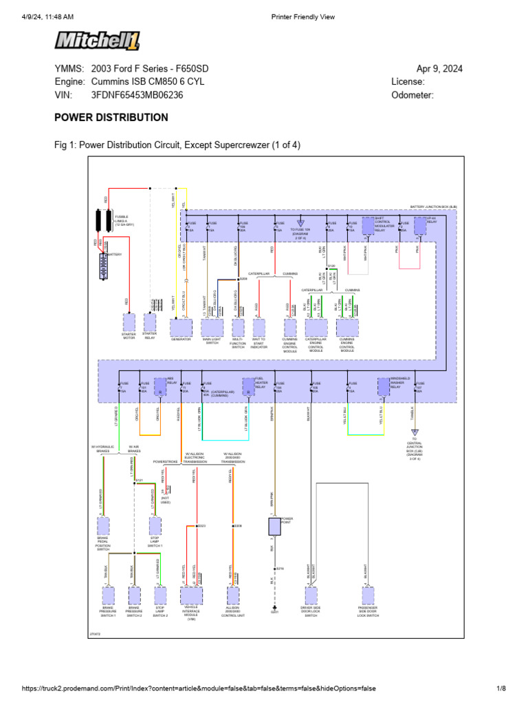 Ford Power Distribution | PDF | Fuse (Electrical) | Brake
