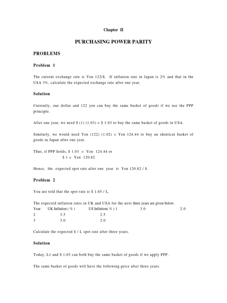PPA Excercises | PDF | Purchasing Power Parity | Currency Appreciation ...