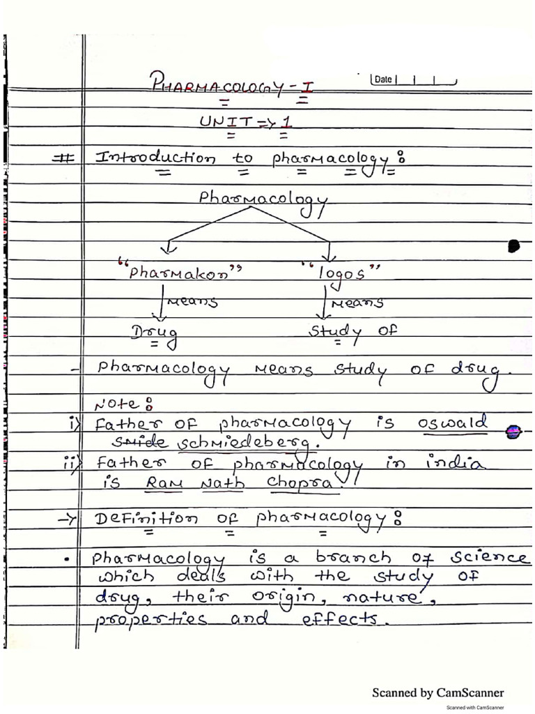 Pharmacology 1 Unit - 1 | PDF
