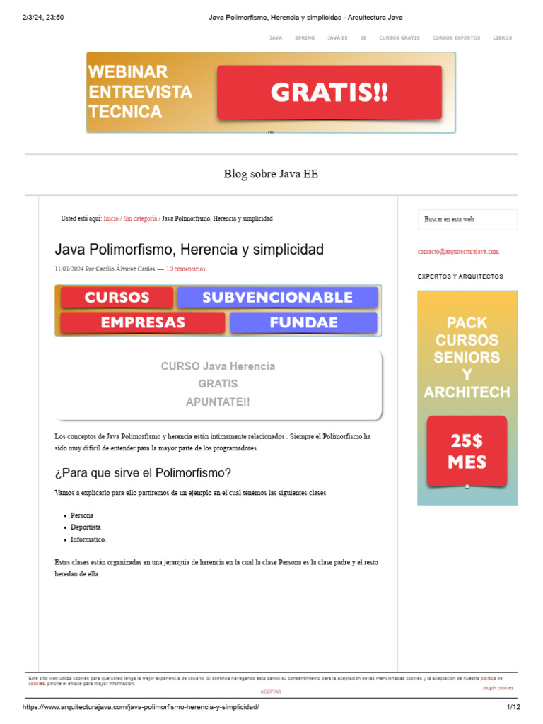 Java Polimorfismo, Herencia y Simplicidad - Arquitectura Java | PDF | Java (lenguaje de ...