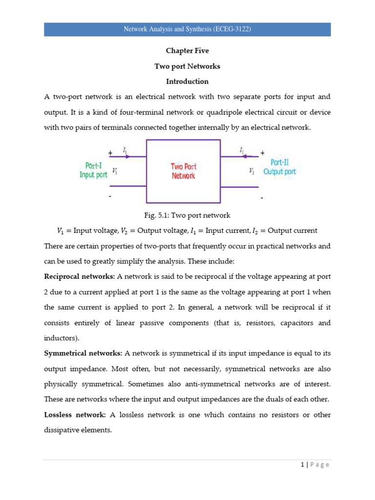 Chapter Five | Download Free PDF | Network Analysis (Electrical ...