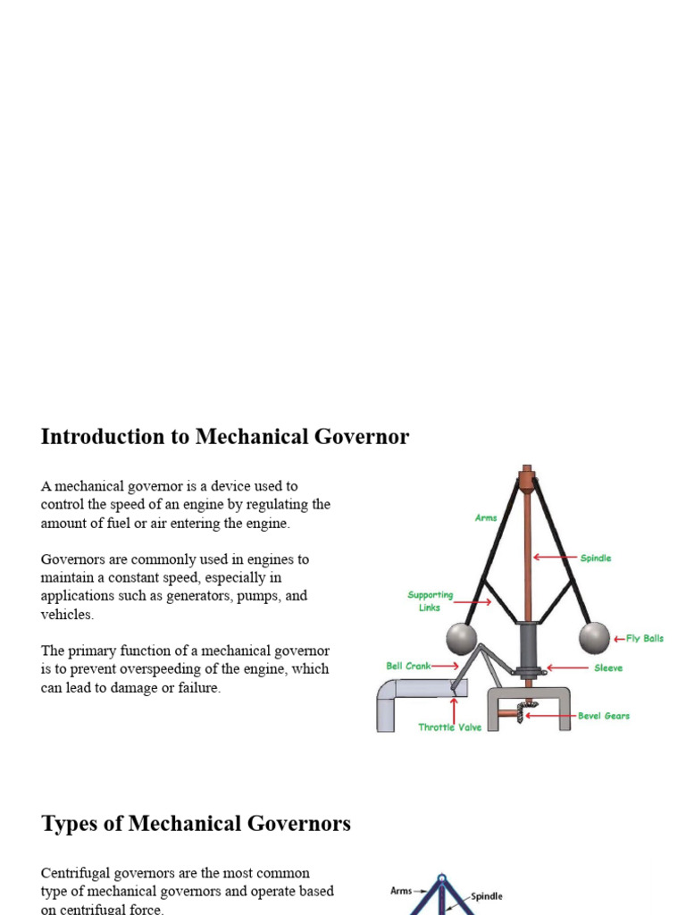 Mechanical Governors: Types & Functions | PDF | Engines | Diesel Engine