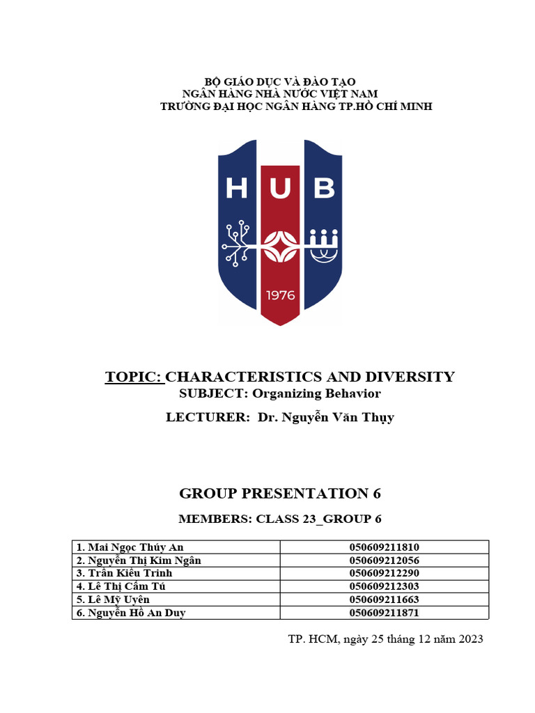 Hanh Vi To Chuc Group 6 | PDF | Goal | Knowledge