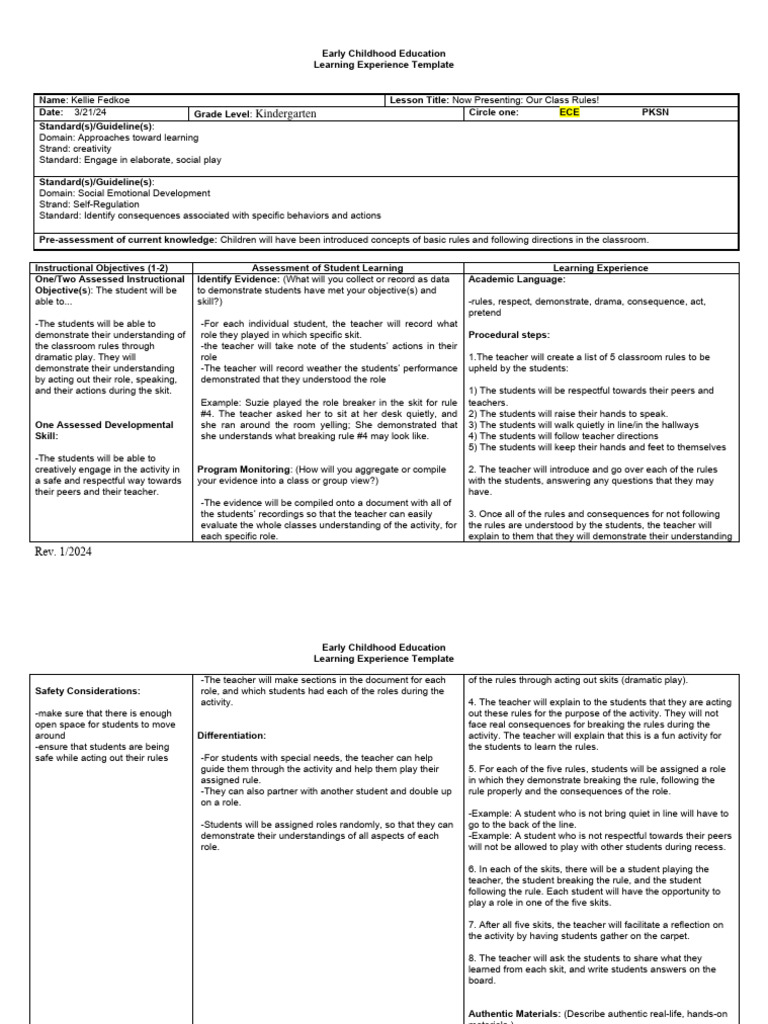 Edt 317 Drama Lesson Plan-Kellie Fedkoe | PDF | Teachers | Learning