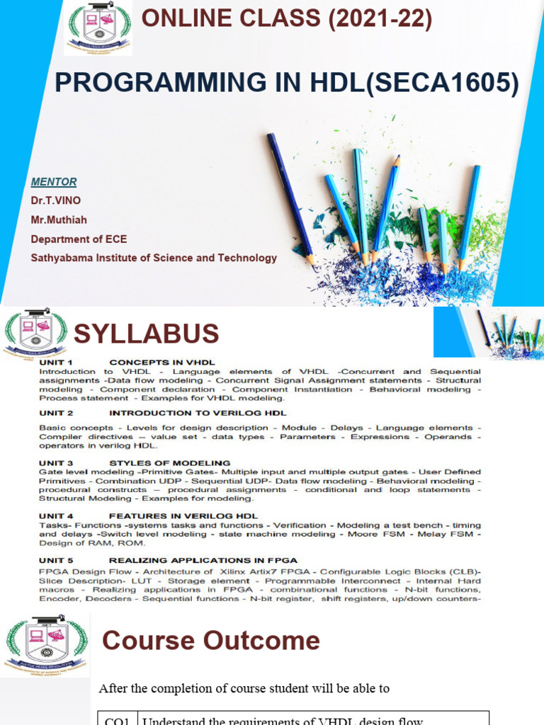 Unit 1 Ppt Concepts In Vhdl New Pdf Hardware Description Language Vhdl