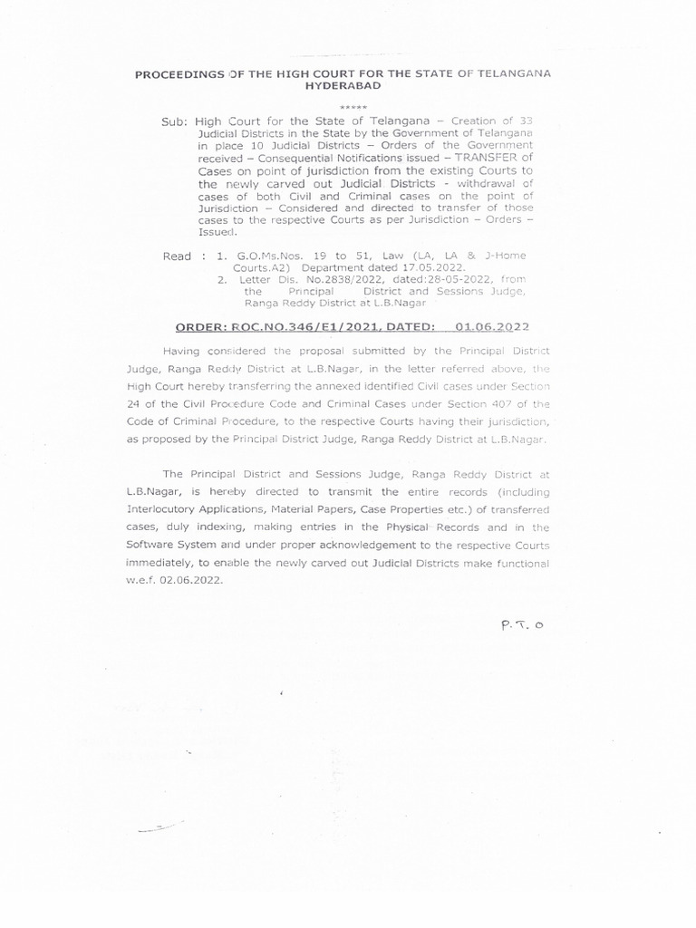 3RRD To Medchal-Malkajgir MM Courts | PDF | Constitutional Law | Social ...