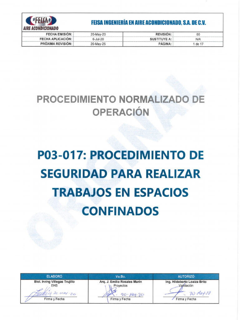 P03-017 - Espacios Confinados | PDF