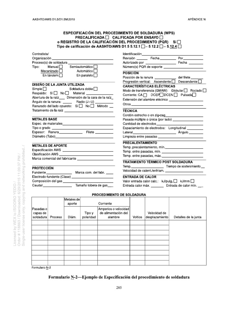 Procedimiento Formato d1.5 | PDF