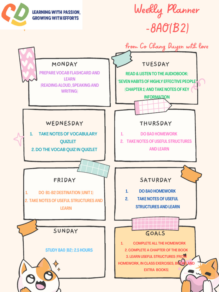 8A0. Weekly Planner | PDF