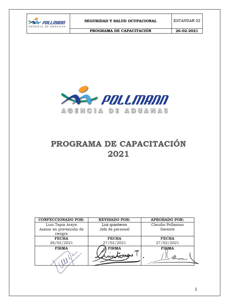 2021 Prog - Cap | PDF | Seguridad y salud ocupacional | Gestión de ...