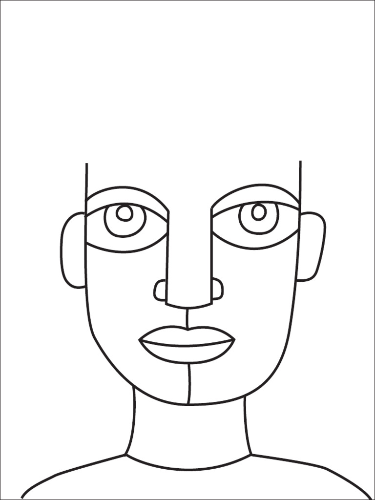 Abstract Face Coloring Page | PDF
