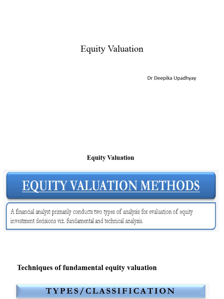 Equity Valuation | PDF | Equity (Finance) | Stock Valuation