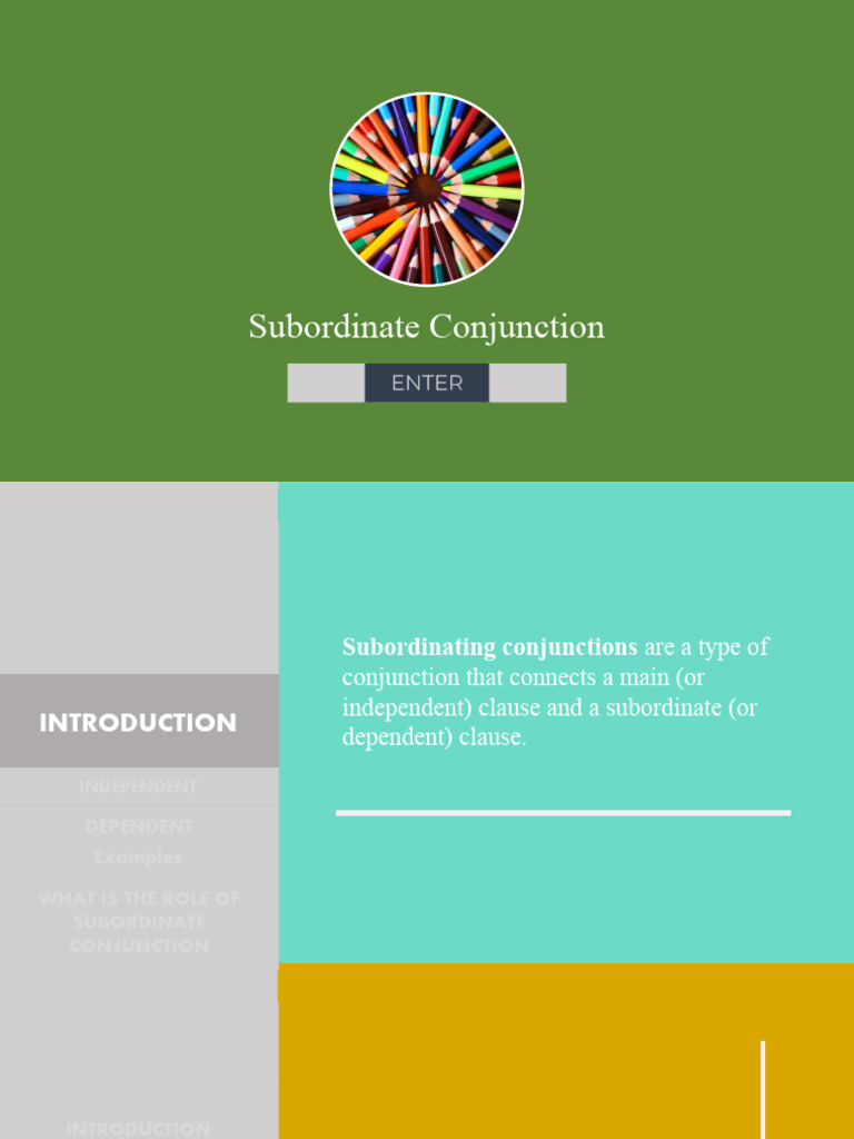 Subordinate Conjunction | PDF | Linguistics | Semantics