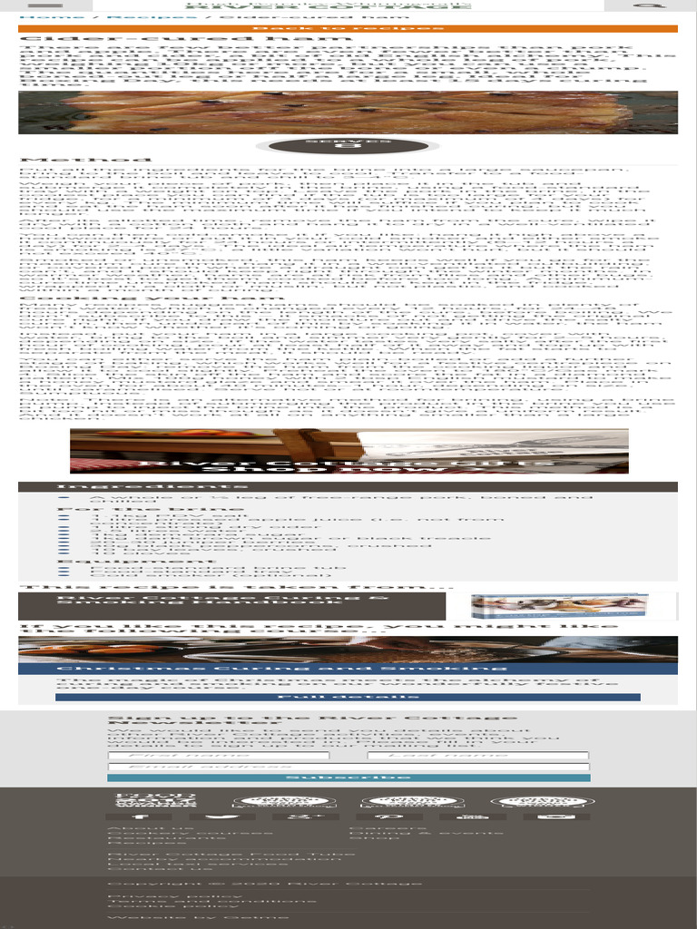 Cider-Cured Ham River Cottage | PDF | Ham | Smoking (Cooking)