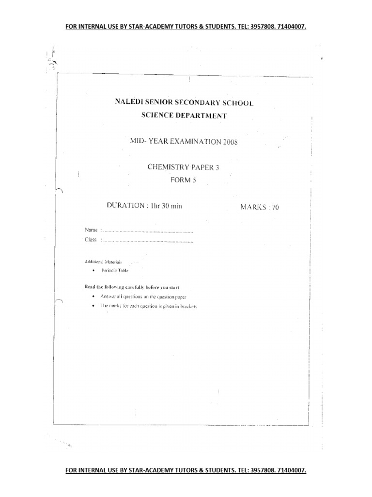Bgcse Chem PP3 Test 2003 - Naledi SSS | PDF | Career & Growth ...