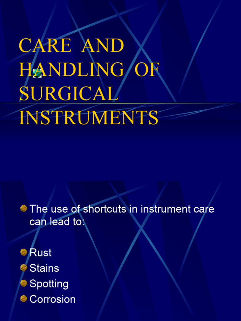 Care & Handling of Surgical Instruments | PDF | Corrosion | Rust