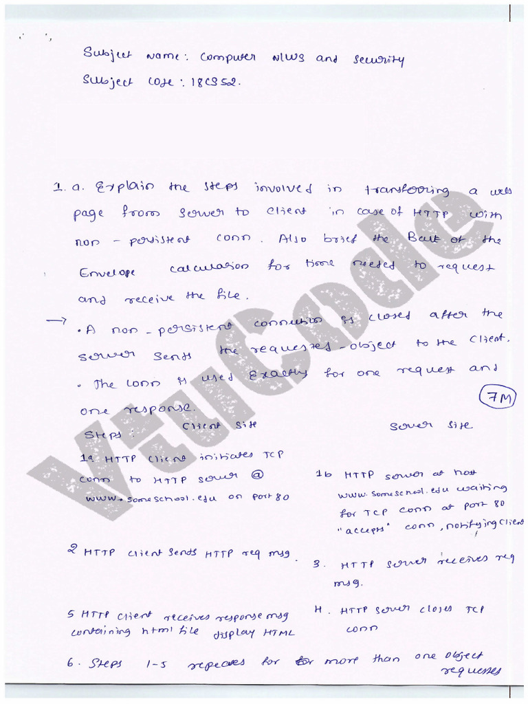 @vtucode - in Previous Year Paper Solution 1 CN | PDF