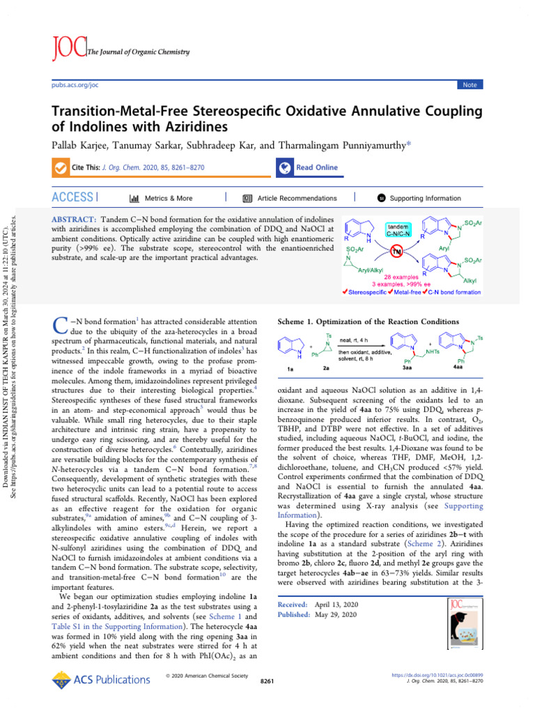 J. Org. Chem. 2020, 85, 8261-8270 | PDF | Thin Layer Chromatography ...