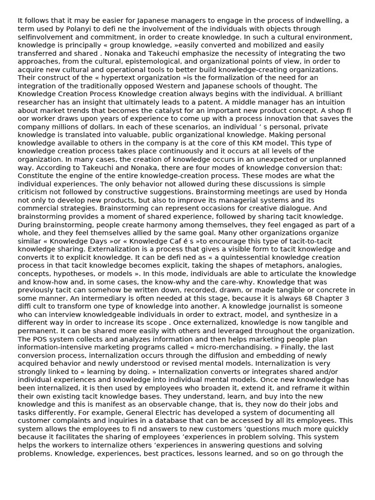 Summarypart2 | PDF | Knowledge | Tacit Knowledge