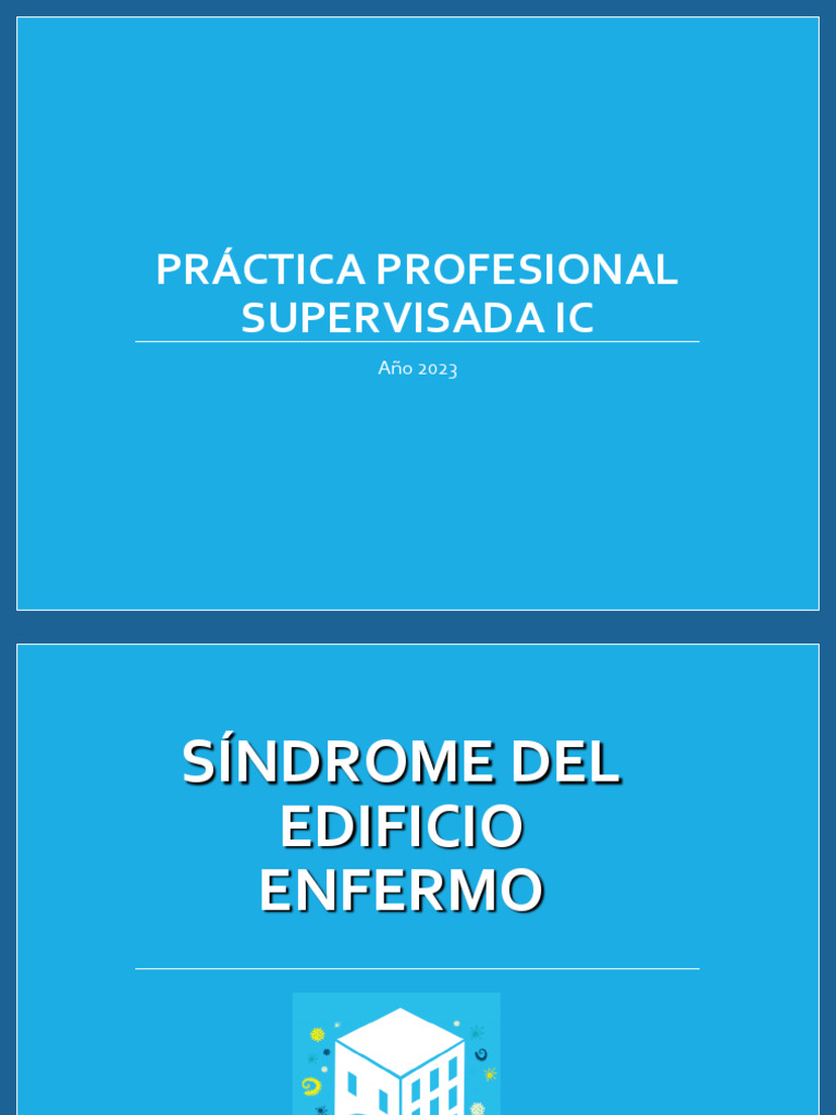 Clase 3 - Síndrome Del Edificio Enfermo | PDF | Humedad | Ventilación (Arquitectura)