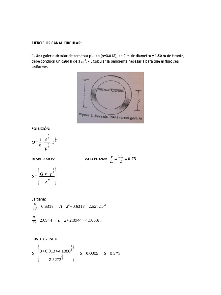 Ejercicios Canal Circular | PDF