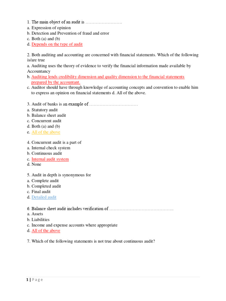 AUD Q&A XM | PDF | Audit | Financial Audit