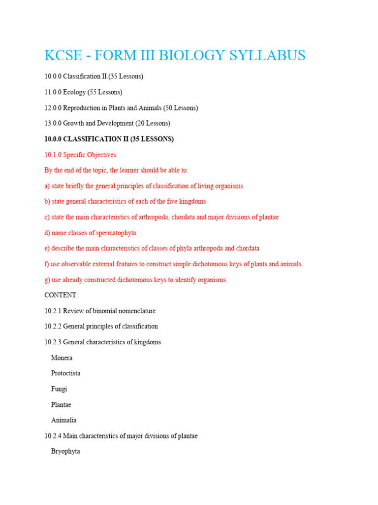 Biology Form Three | Download Free PDF | Ecosystem | Reproduction