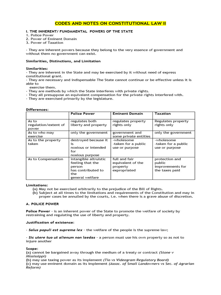 Codes and Notes On Constitutional Law II | PDF | Search And Seizure ...