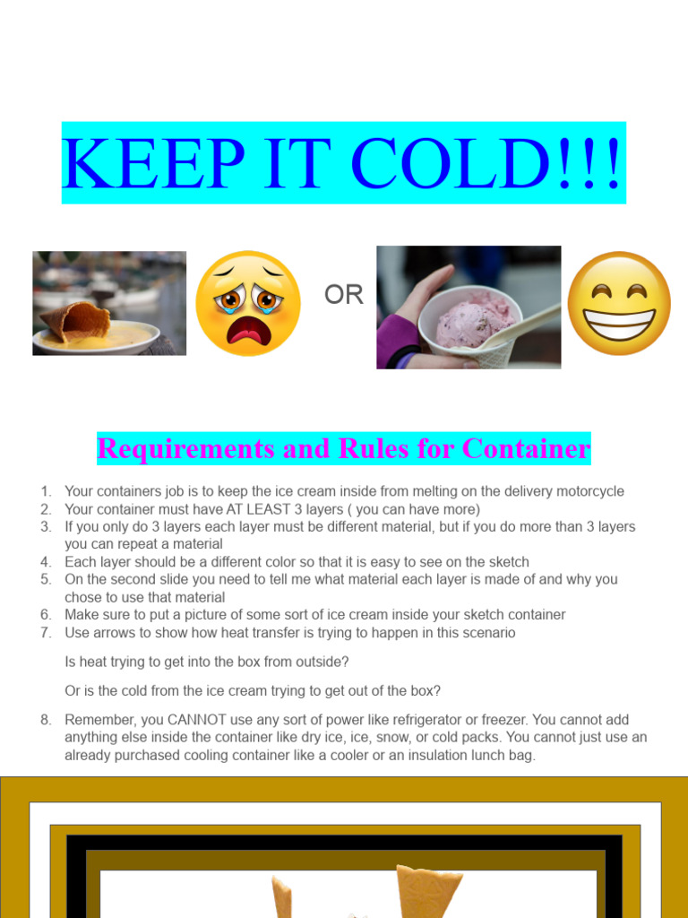 KEEP IT COLD PROJECT (Logan Maurer Period 4) | PDF | Ice | Thermal ...