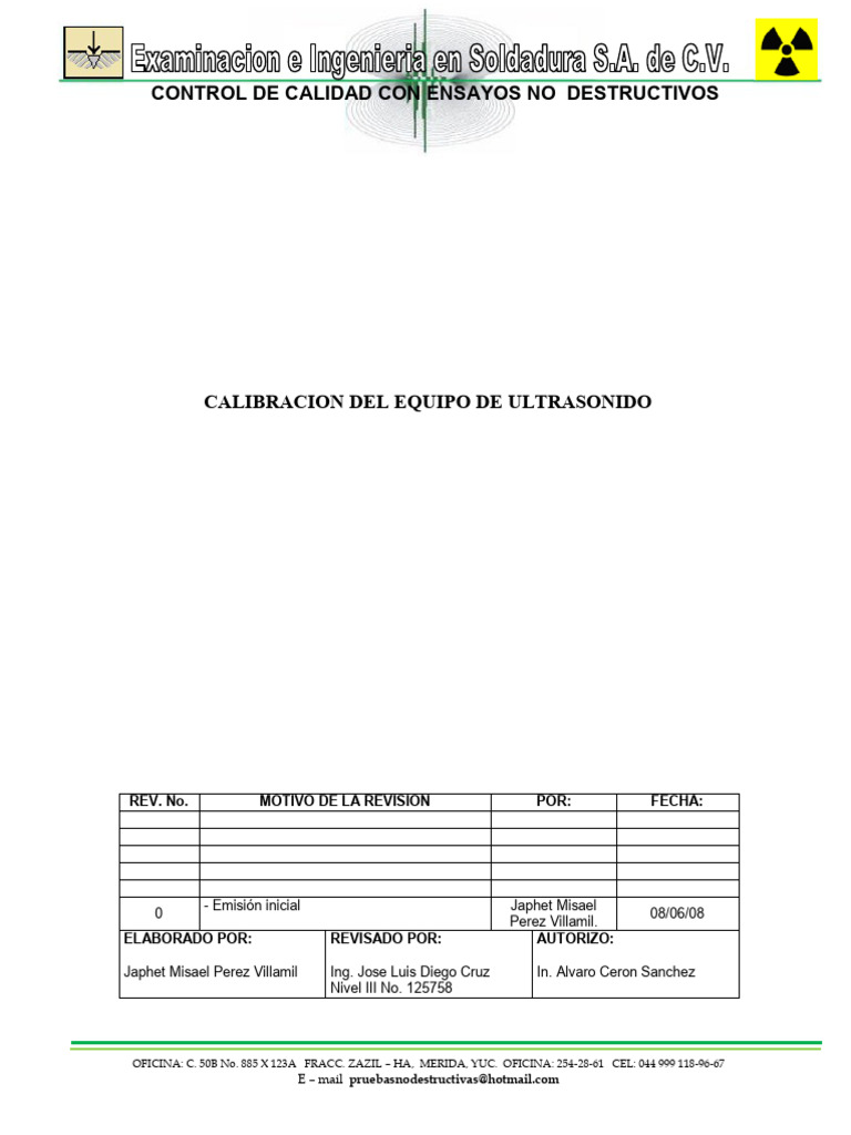 Calibración de Equipos de Ultrasonido | PDF | Calibración | Metrología