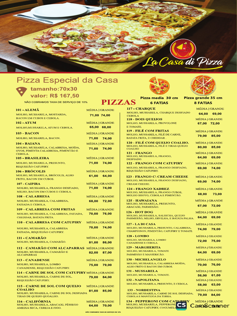 Cardápio Lá Casa Di Pizza | PDF