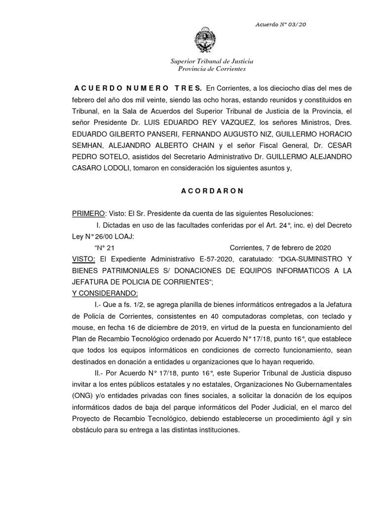 Acuerdo #3-2020 | PDF | Fiscal | Judicaturas