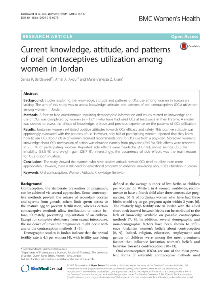 Bardaweel 2015 | Download Free PDF | Birth Control | Pregnancy
