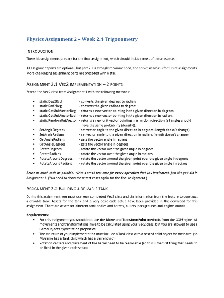 Physics Trigonometry Lab Tasks | PDF | Angle | Euclidean Vector