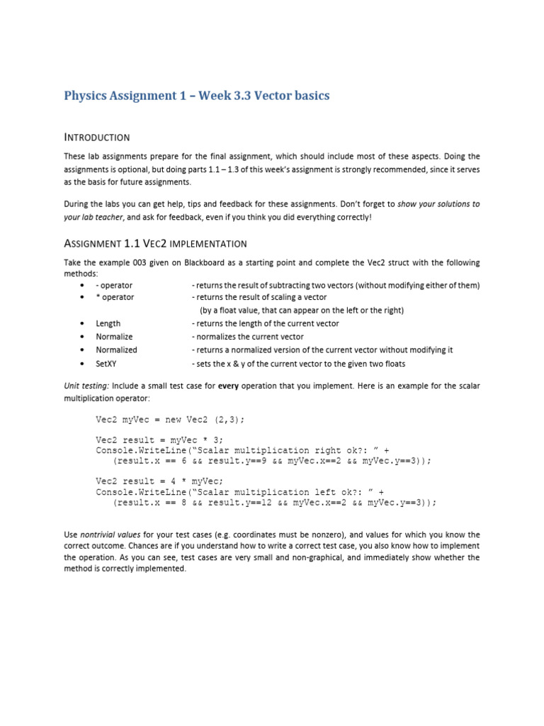 Physics Assignment 1 2023 | PDF | Euclidean Vector | Velocity
