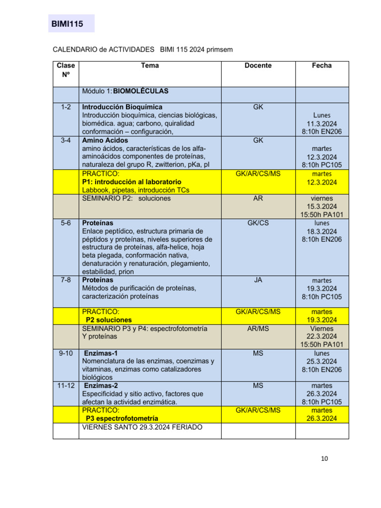 Programa General | PDF | Adn | Proteínas