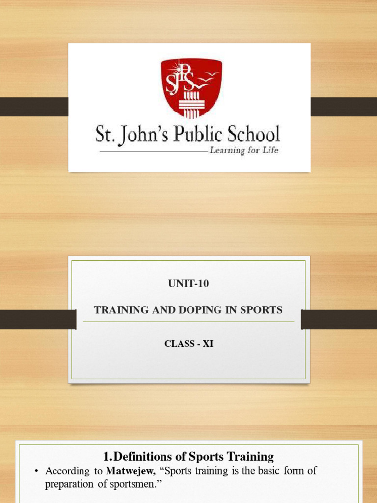XI - UNIT-10 Training and Doping in Sports | PDF | Doping In Sport | Flexibility (Anatomy)