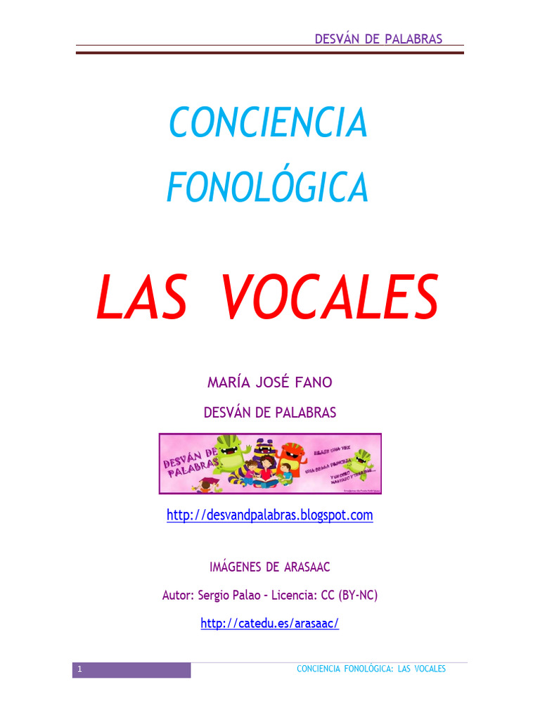 conciencia fonologica vocales | PDF | Vocal | Sílaba
