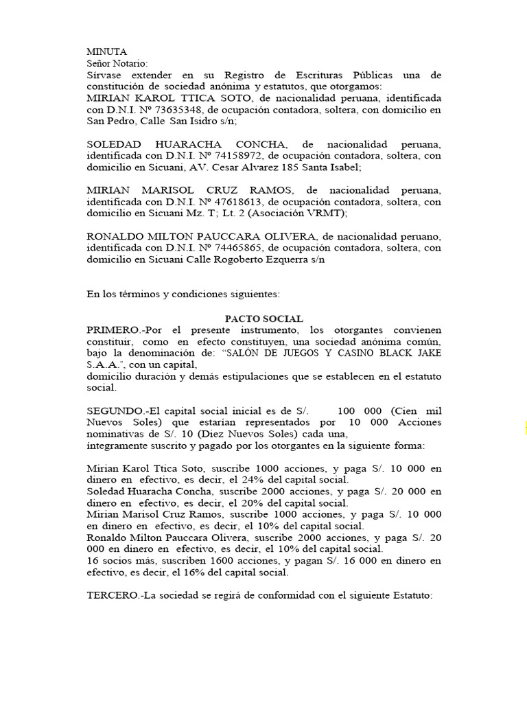 Constitución de Sociedad Anónima | PDF | Dividendo | Bancos