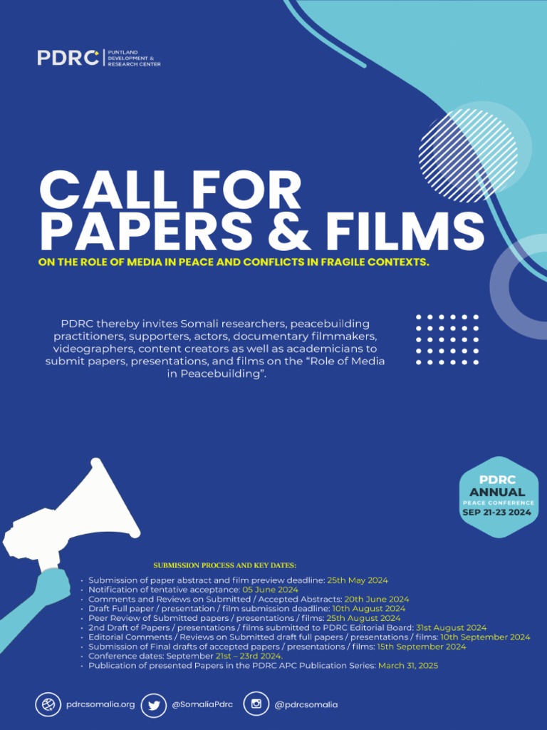 Call For Paper and Films | PDF | Peacebuilding | Somalia