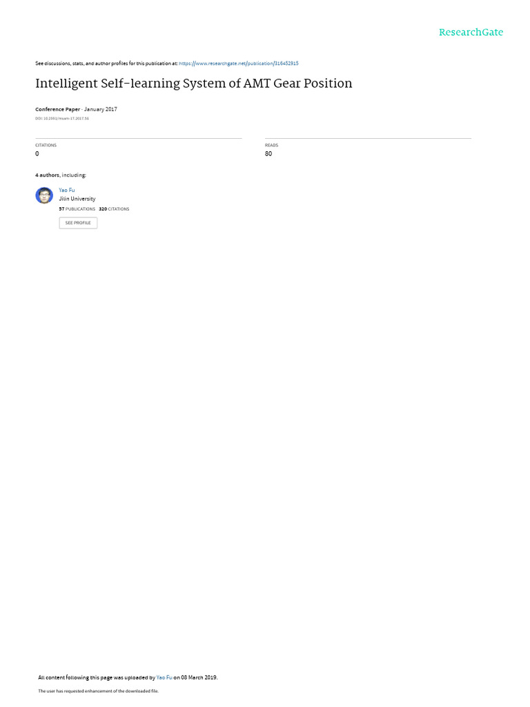Intelligent Self-Learning System of AMT Gear Posit | Download Free PDF ...