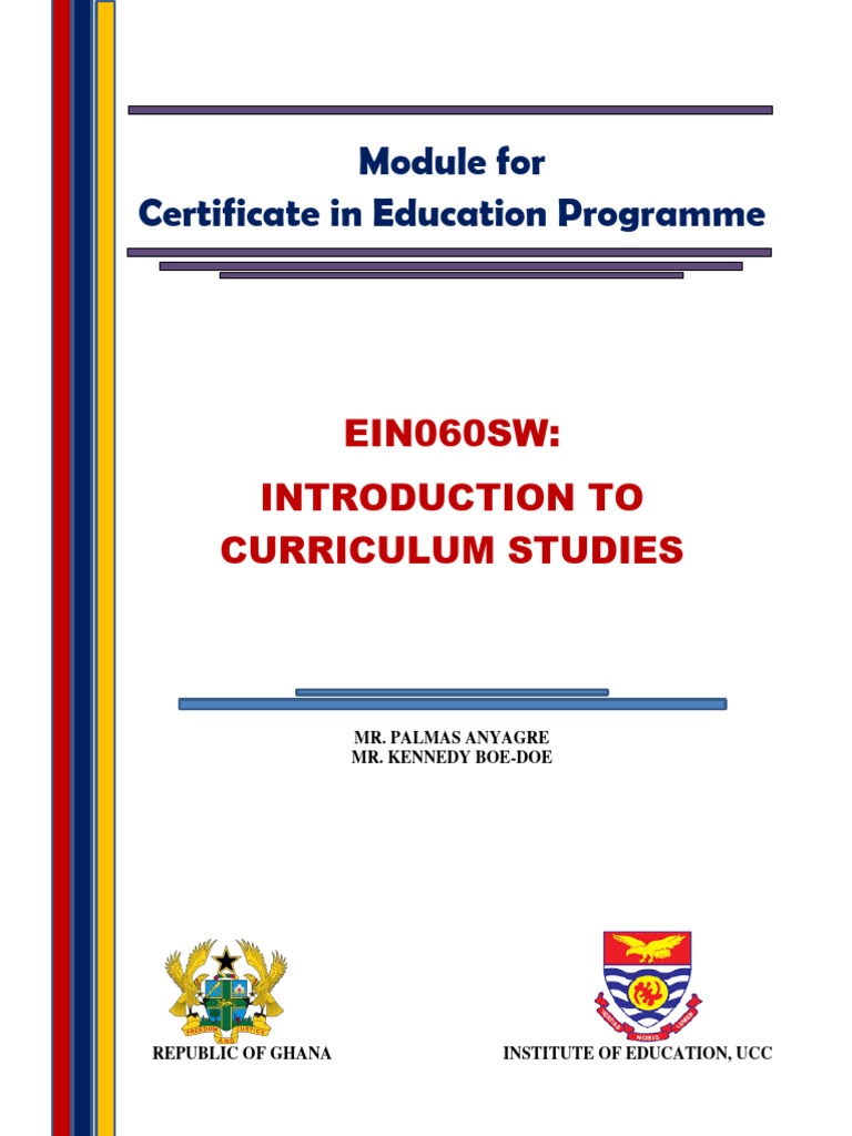 Introduction To Curriculum Studies Module Pdf Curriculum Learning