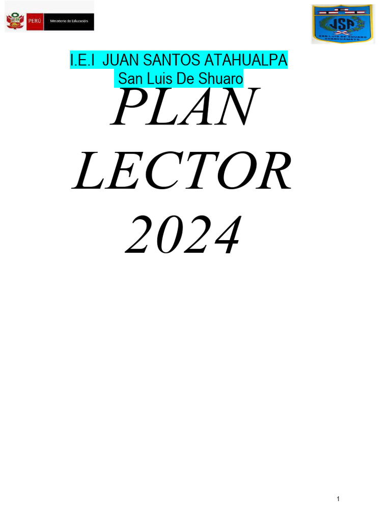 PLAN LECTOR IEI Juan Santos Atahualpa | PDF