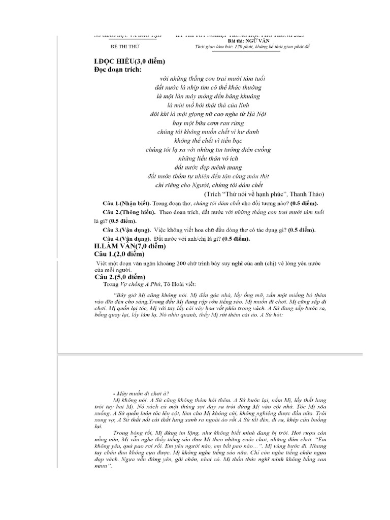 Đề VCAP đoạn sáng hôm sau | PDF