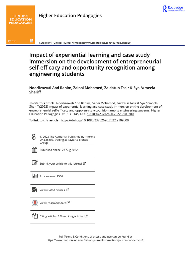 Impact of Experiential Learning and Case Study Immersion On The ...