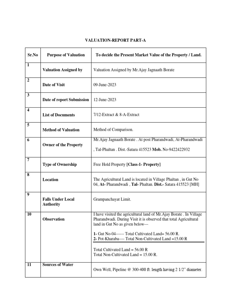 VALUATION | PDF | Valuation (Finance) | Agriculture