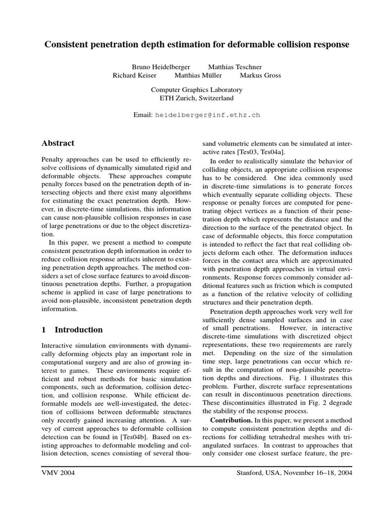 Collision Response | PDF | Simulation | Force