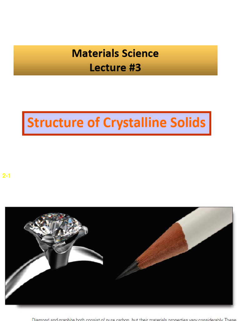 Materials Science Lecture #3a - Crystal Structure | PDF | Crystal ... Materials Science Lecture #3a - Crystal Structure | PDF | Crystal ...